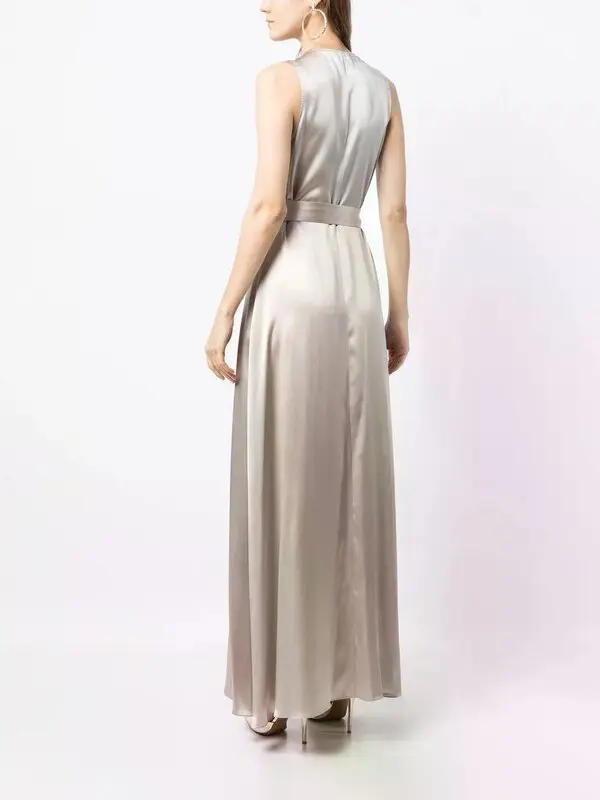 Voz Frontward Wrap Maxi Dress - Grey