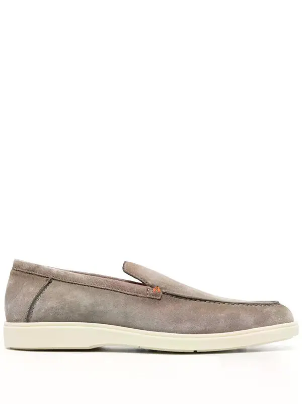 Santoni Tonal-stitching Leather Loafers - Neutrals