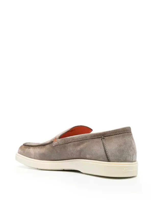 Santoni Tonal-stitching Leather Loafers - Neutrals