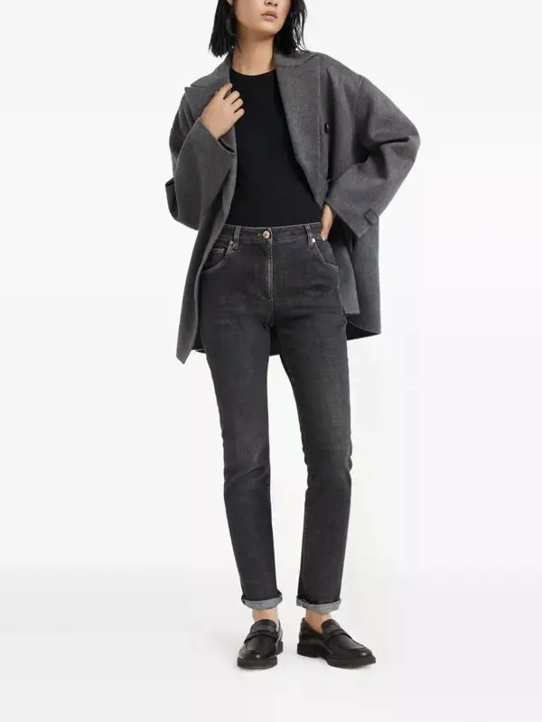 Brunello Cucinelli Cashmere-blend Long-sleeve Jumper - Black