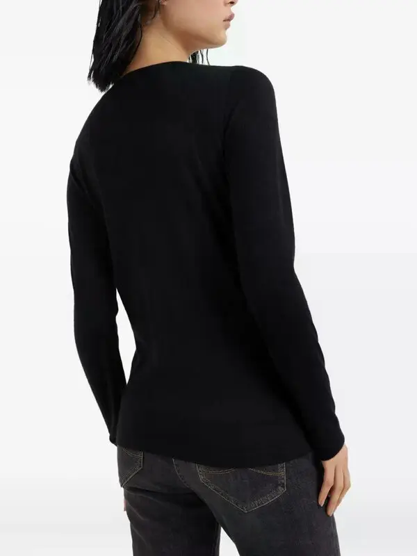 Brunello Cucinelli Cashmere-blend Long-sleeve Jumper - Black