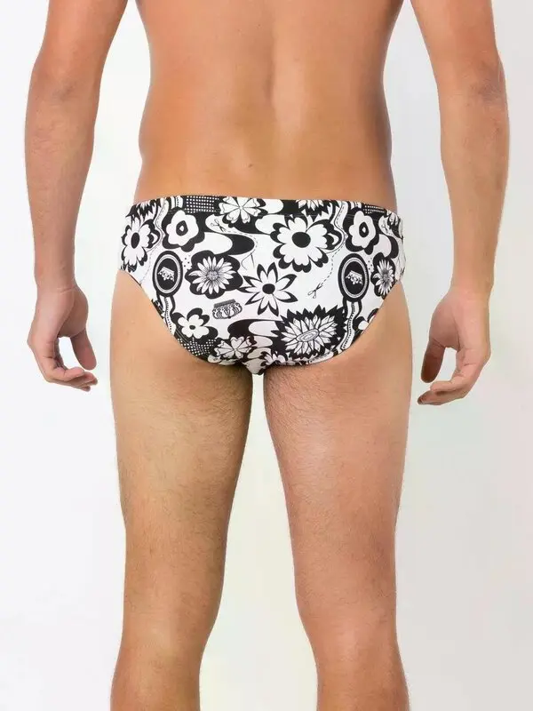 AMIR SLAMA Floral-print Panelled Swim Trunks