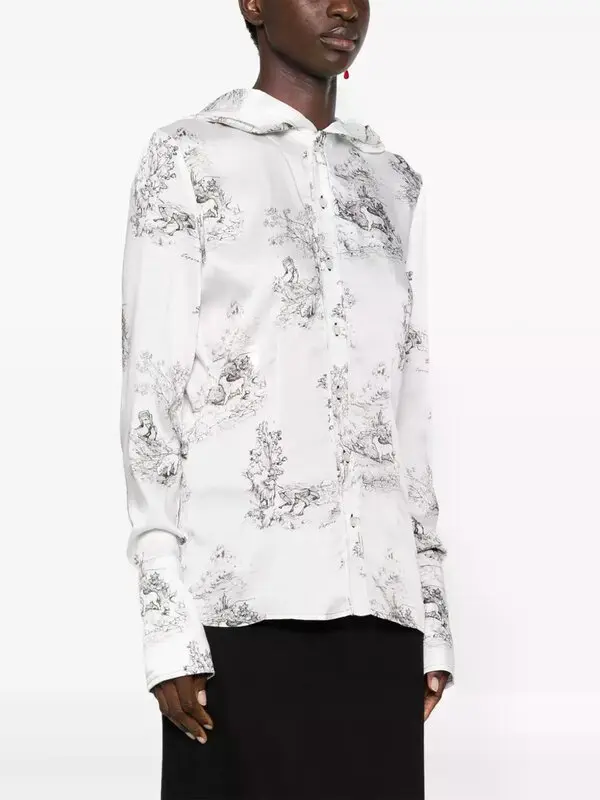 Coperni Graphic-print Hooded Blouse