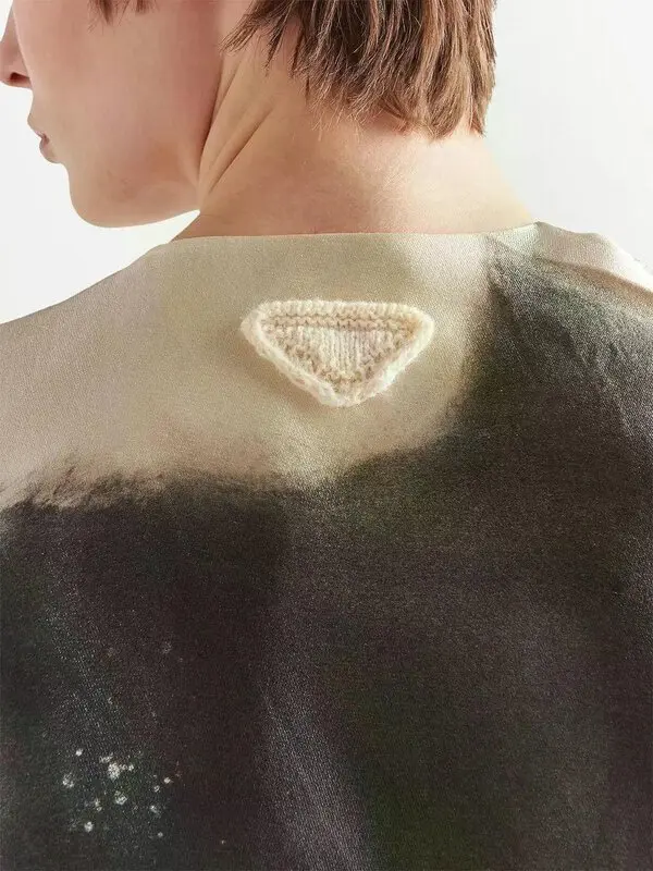 Prada Two-tone Silk Satin Blouse