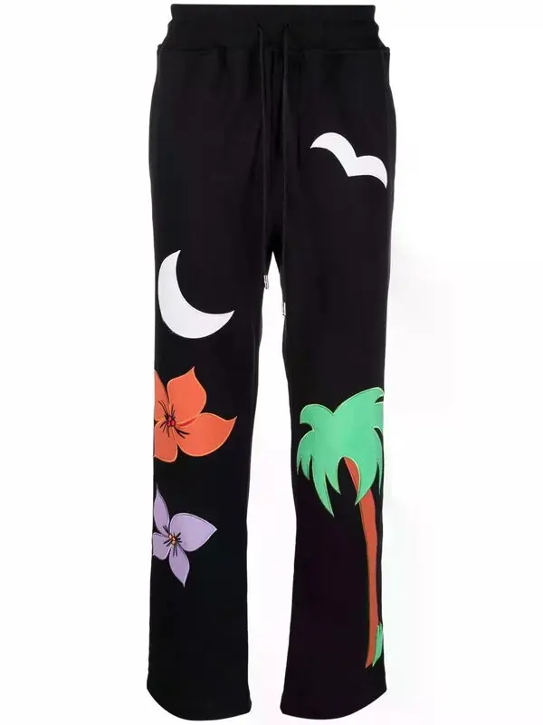 JUST DON Embroidered Straight Track Pants