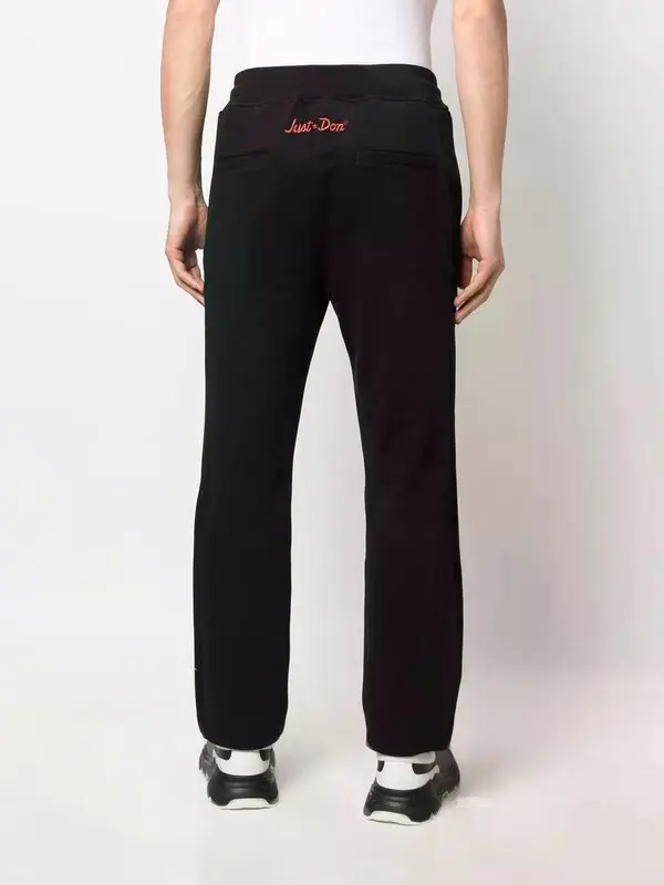 JUST DON Embroidered Straight Track Pants