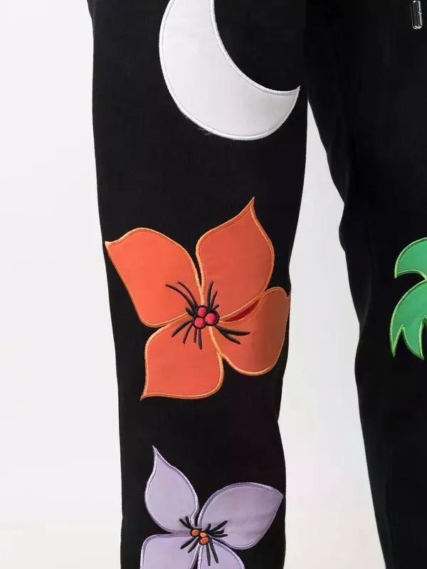 JUST DON Embroidered Straight Track Pants