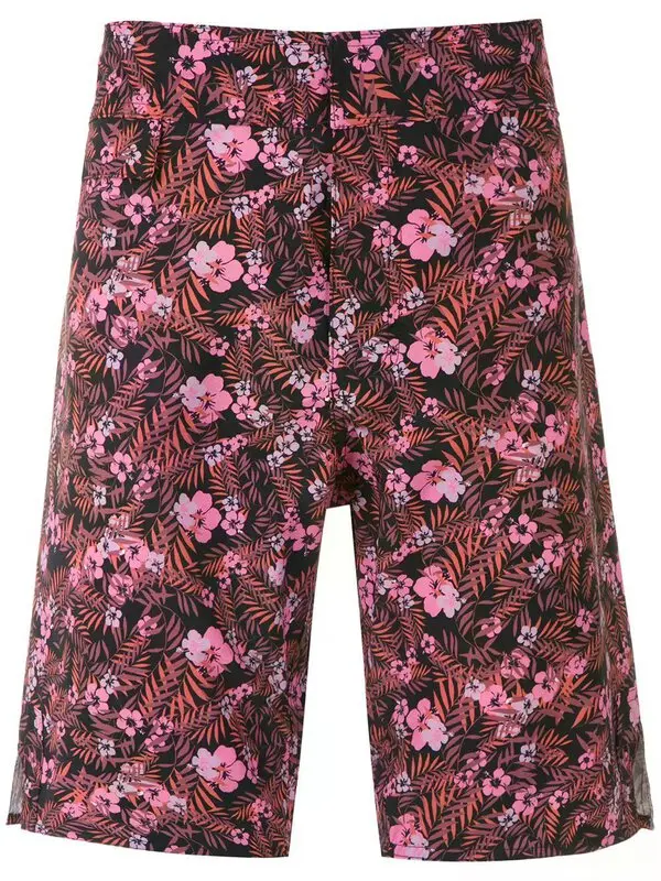 AMIR SLAMA Foliage And Floral Print Swim Short - Black