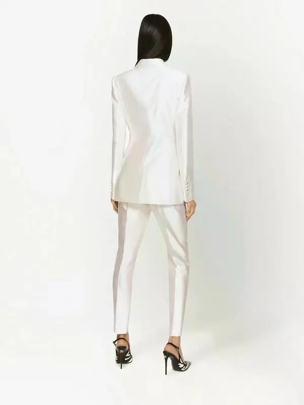 Dolce & Gabbana Double-breasted Silk Blazer - White