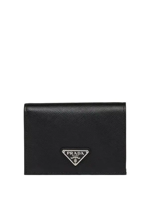 Prada Triangle Logo Rectangle Wallet - Black