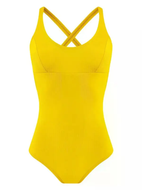 AMIR SLAMA Criss-cross One-piece Swimsuit - Yellow