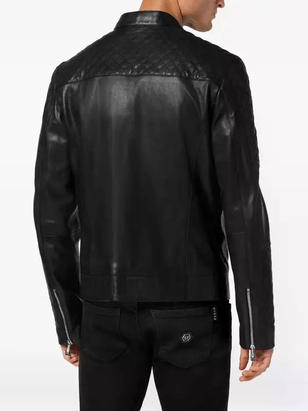 Philipp Plein Padded Leather Bomber Jacket