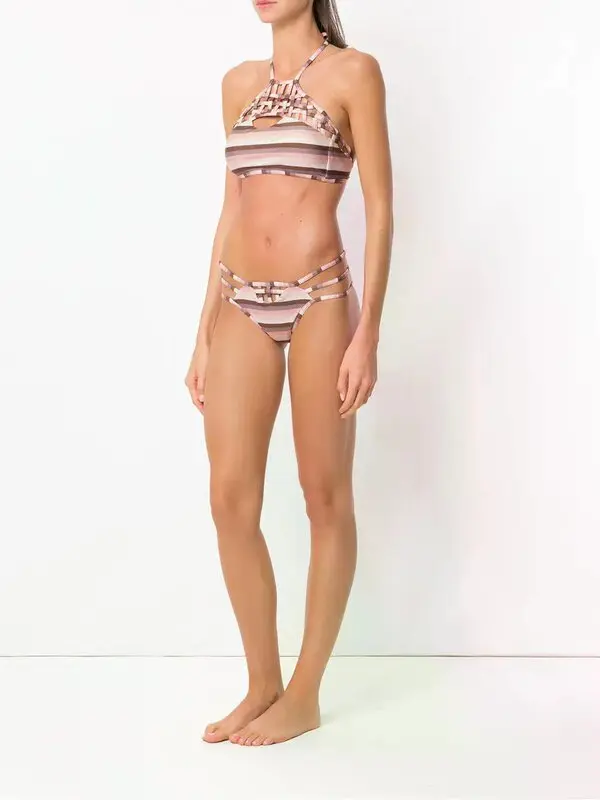 AMIR SLAMA Striped Bikini Top