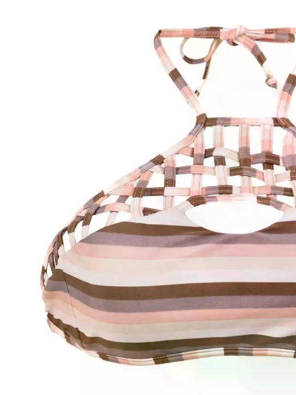 AMIR SLAMA Striped Bikini Top