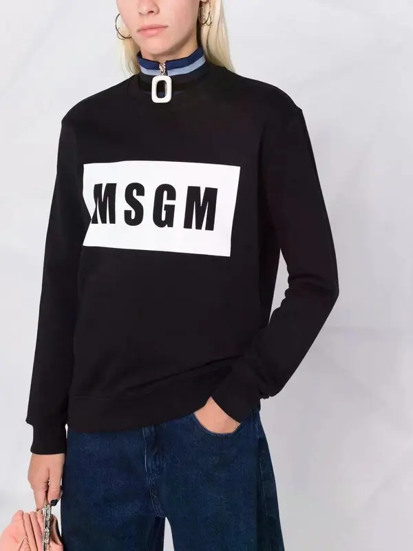 MSGM Logo-print Cotton Sweatshirt