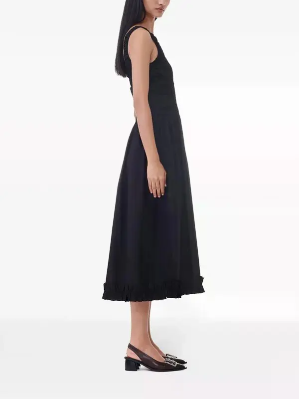 GANNI Ruched Poplin Dress