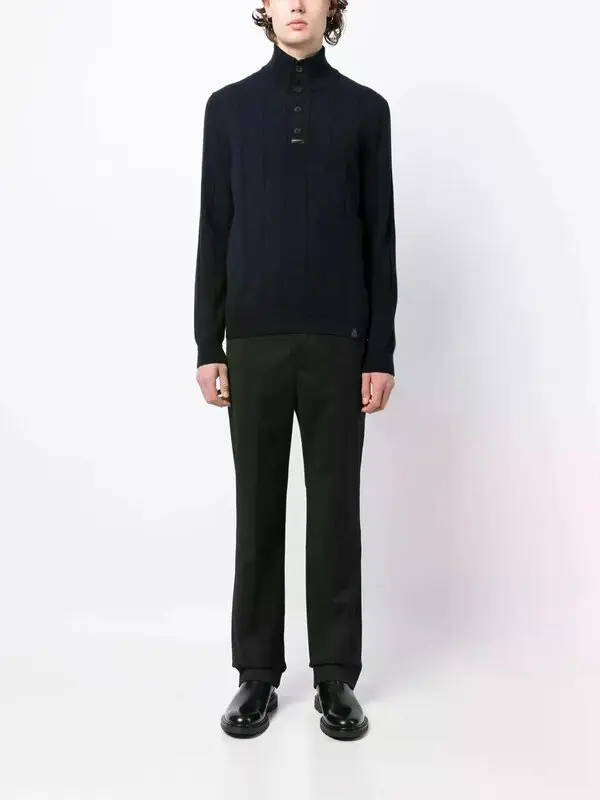 Brioni Roll Neck Button-front Cashmere Jumper