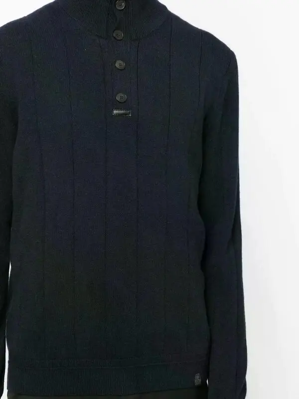 Brioni Roll Neck Button-front Cashmere Jumper
