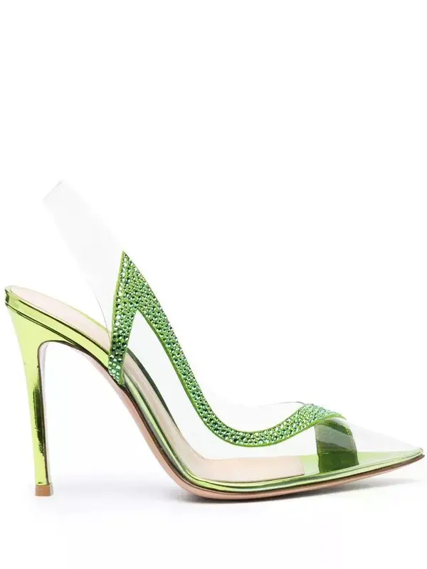GIANVITO ROSSI Hortensia 105mm Slingback Pumps - Green