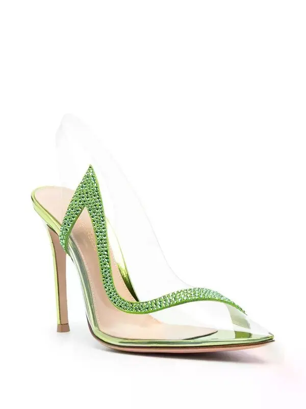 GIANVITO ROSSI Hortensia 105mm Slingback Pumps - Green