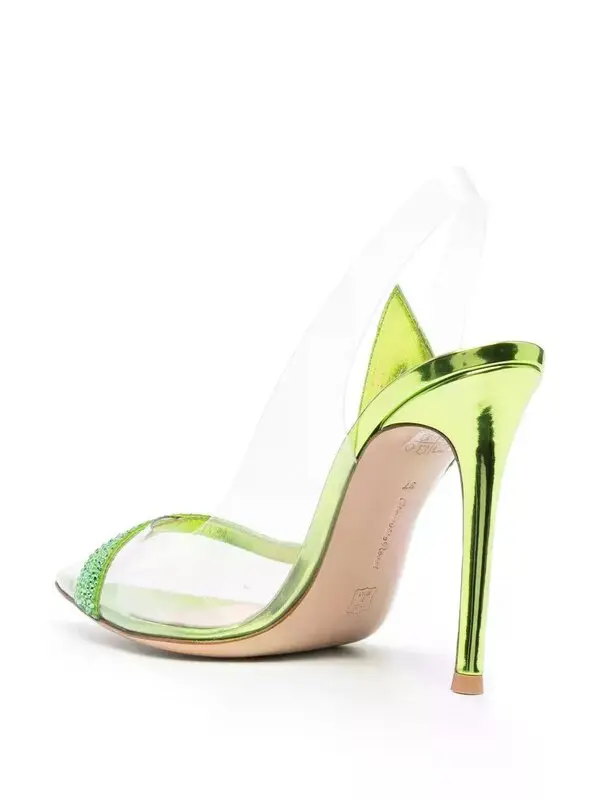 GIANVITO ROSSI Hortensia 105mm Slingback Pumps - Green