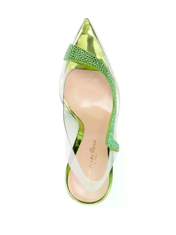GIANVITO ROSSI Hortensia 105mm Slingback Pumps - Green
