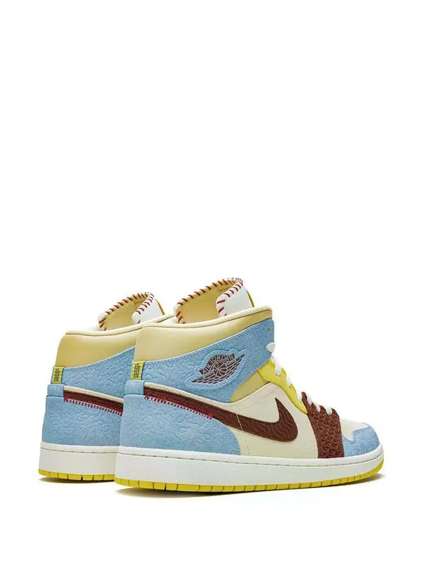 JORDAN X Maison Chateau Rouge Air 1 Mid Se Fearless Sneakers
