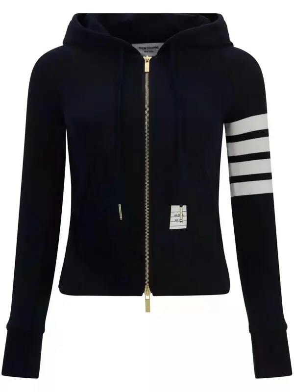 Thom Browne 4-bar Zip-fastening Hoodie - Blue