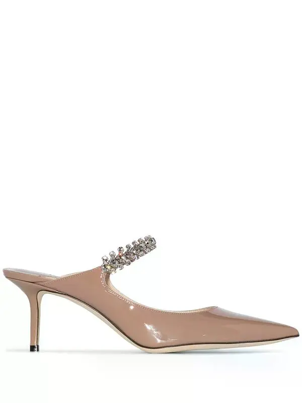 JIMMY CHOO 65mm Bing Leather Mules - Neutrals