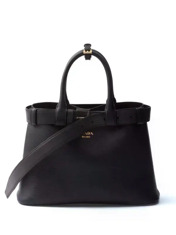 Prada Small Buckle Tote Bag - Black