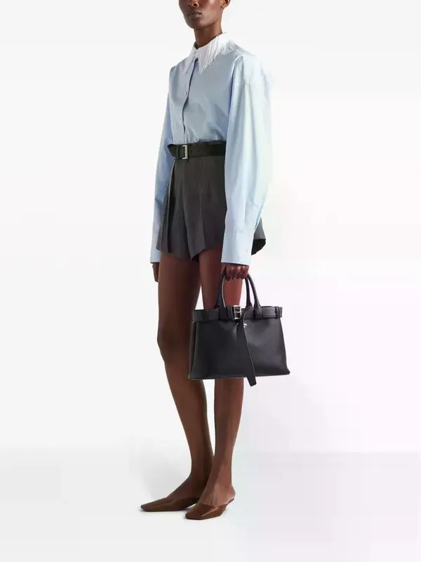Prada Small Buckle Tote Bag - Black