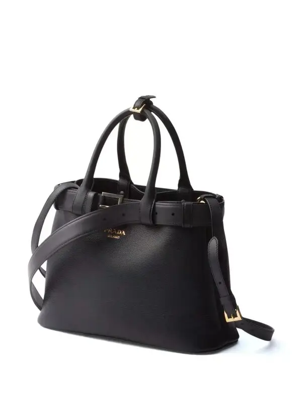 Prada Small Buckle Tote Bag - Black