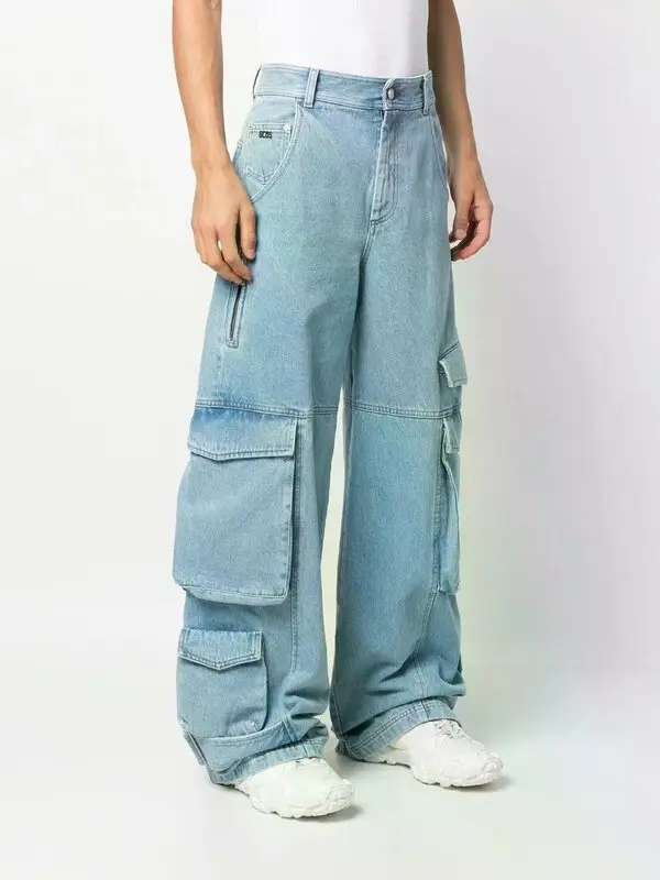 Gcds Cargo Pocket Wide Leg Jeans