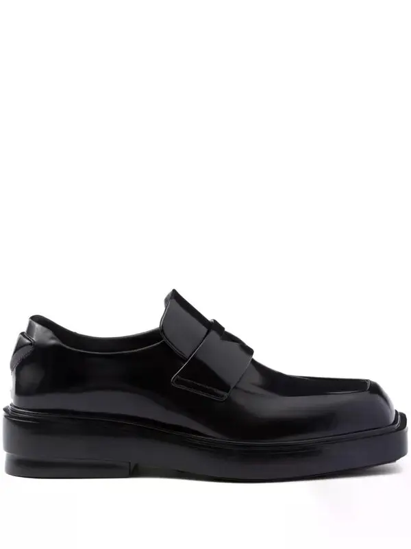Prada Triangle-patch Leather Loafers
