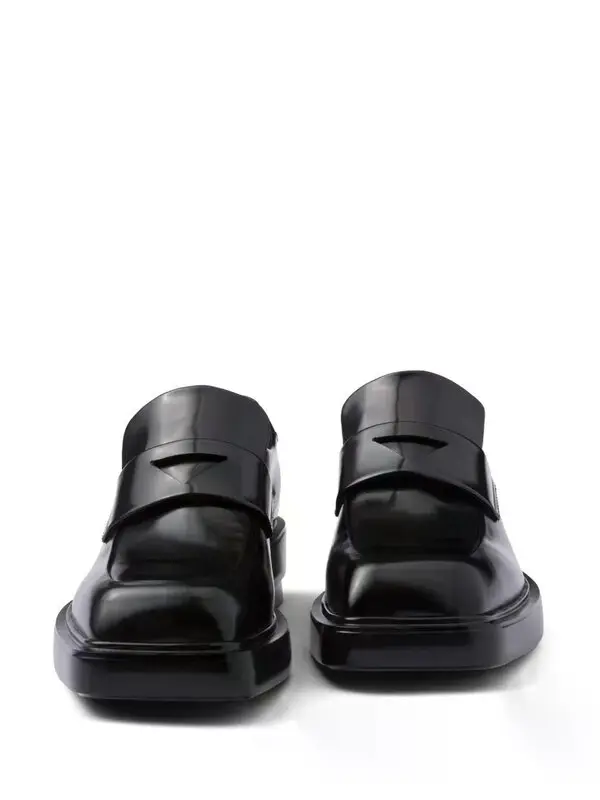 Prada Triangle-patch Leather Loafers