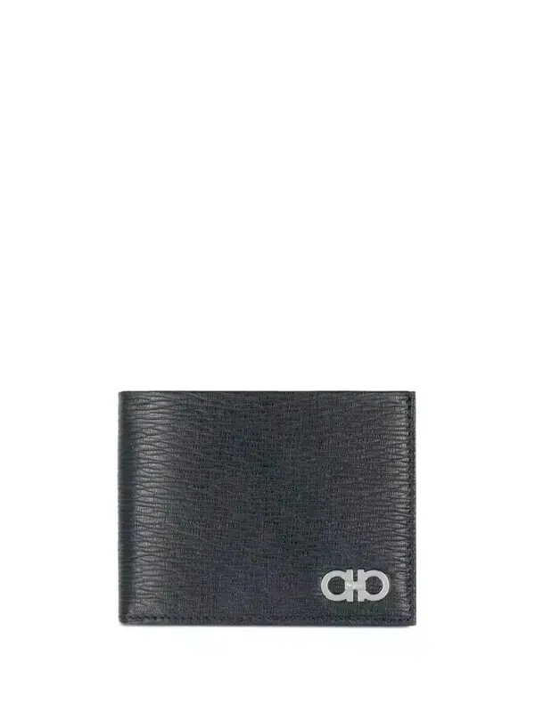 FERRAGAMO Double Gancini Bi-fold Wallet - Black