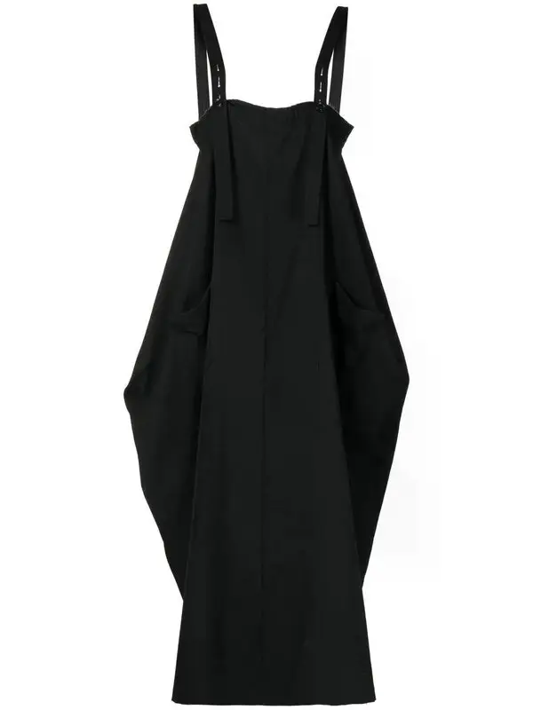 Y’s Square-neck Wool Dress - Black