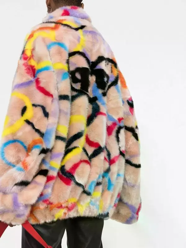 Philipp Plein Heart-print High-neck Coat