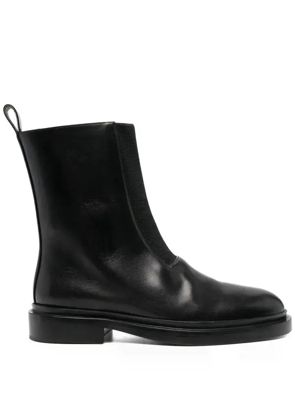 JIL SANDER Chunky Leather Boots - Black