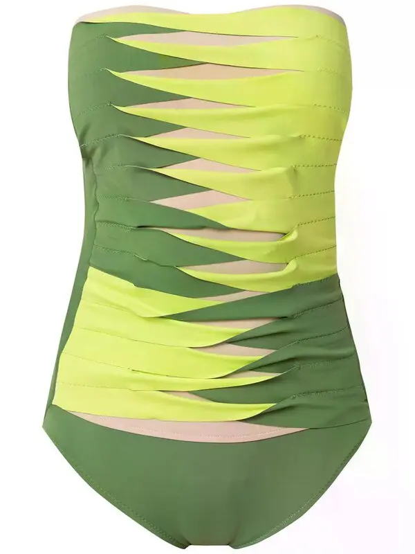 AMIR SLAMA Sleeveless Printed Swimsuit - Green