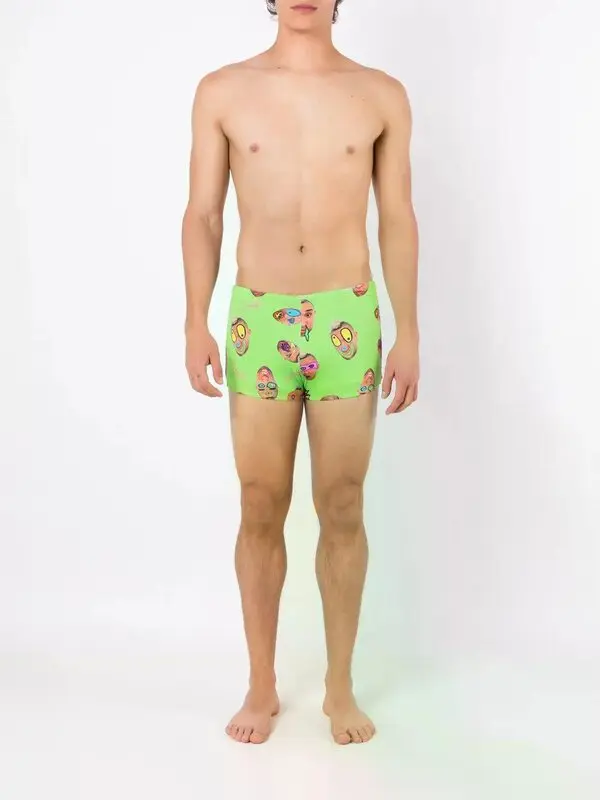 AMIR SLAMA Abstract-print Swimming Trunks