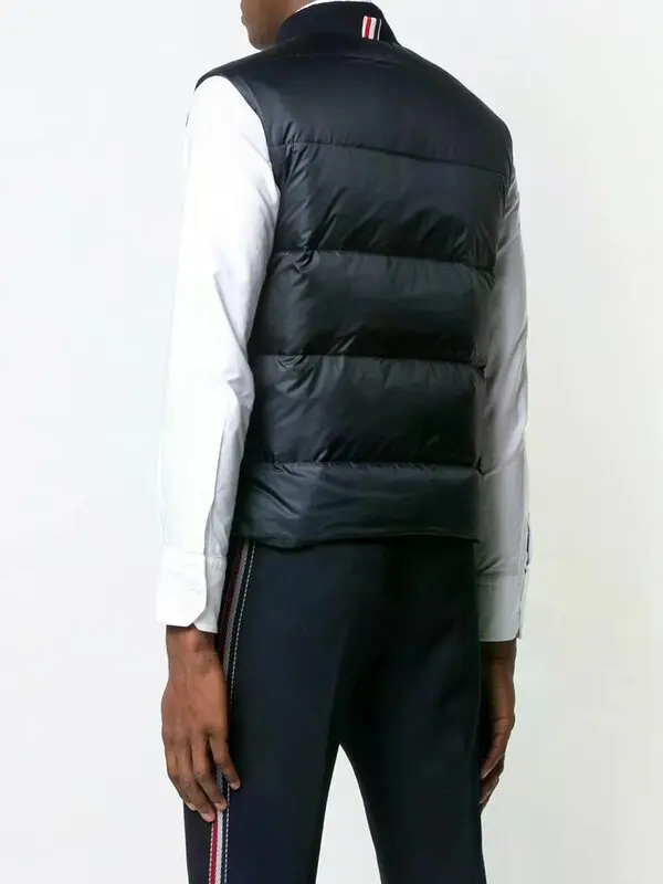 Thom Browne 4-bar Matte Nylon Down Vest - Blue