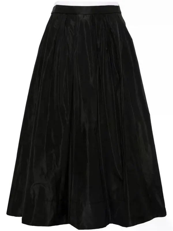 Maje Contrast Waistband Midi Skirt