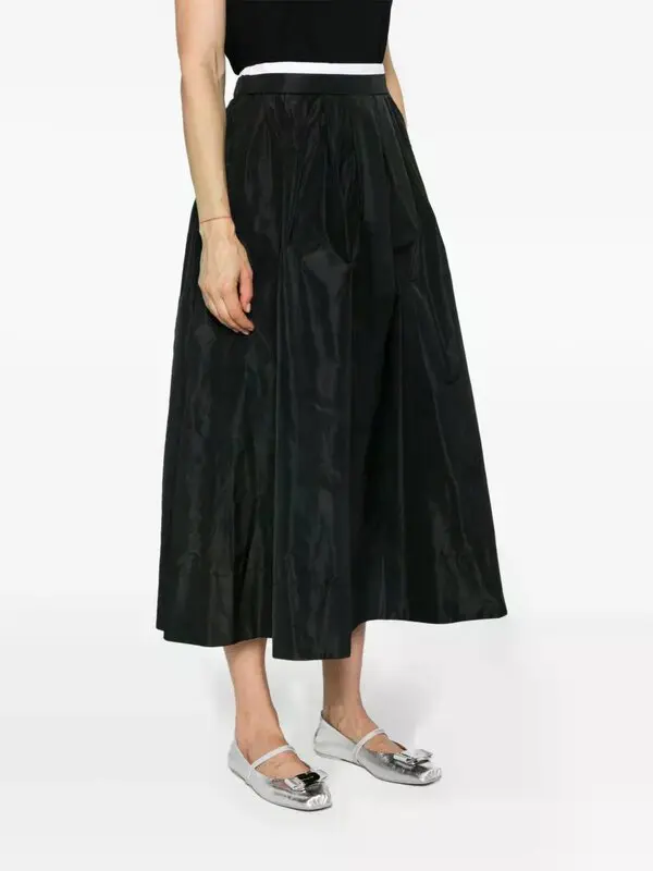Maje Contrast Waistband Midi Skirt