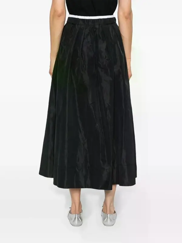 Maje Contrast Waistband Midi Skirt