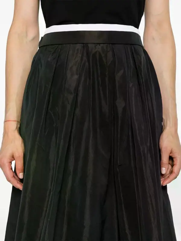 Maje Contrast Waistband Midi Skirt