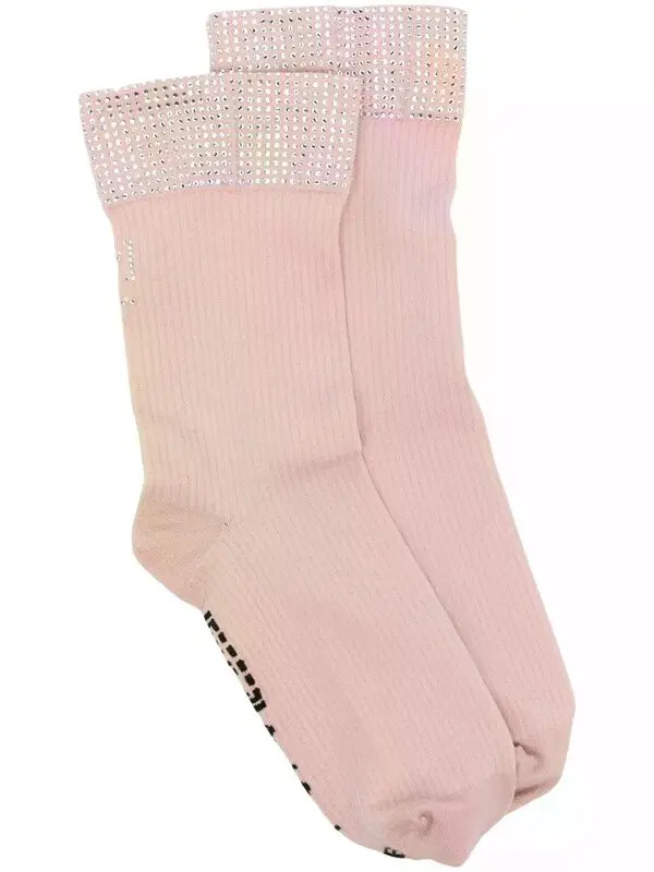 Wolford X Sergio Rossi Crystal-embellished Socks