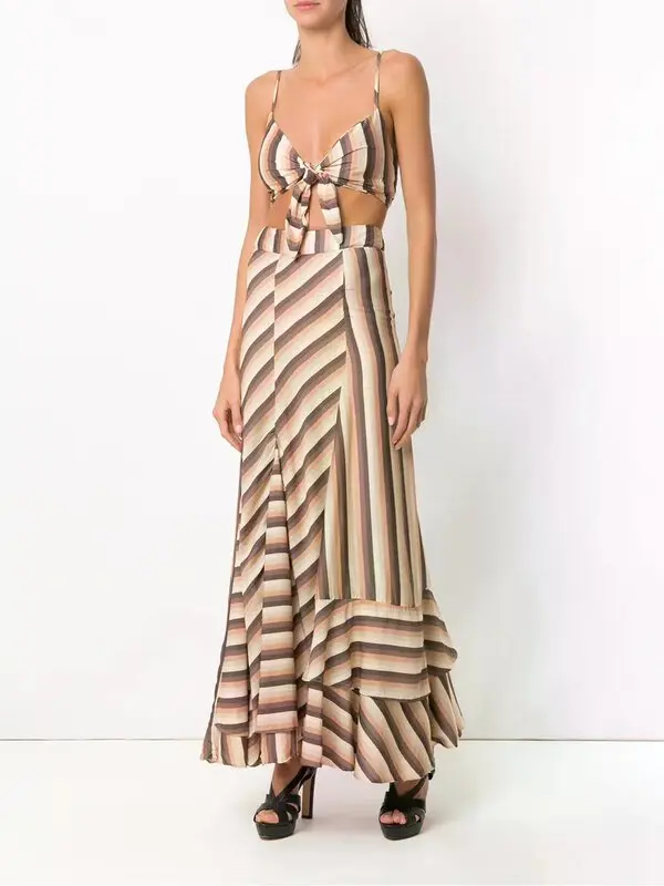 AMIR SLAMA Striped Cropped Top