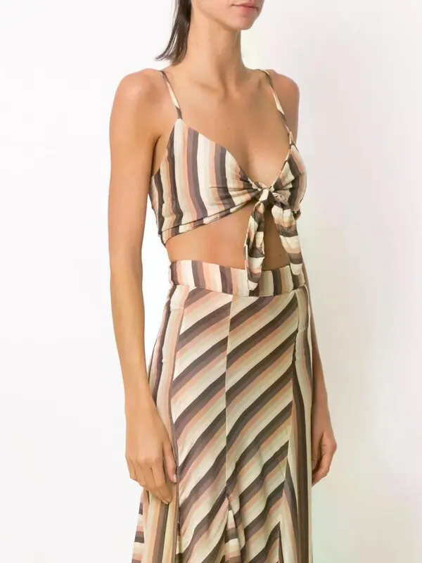 AMIR SLAMA Striped Cropped Top