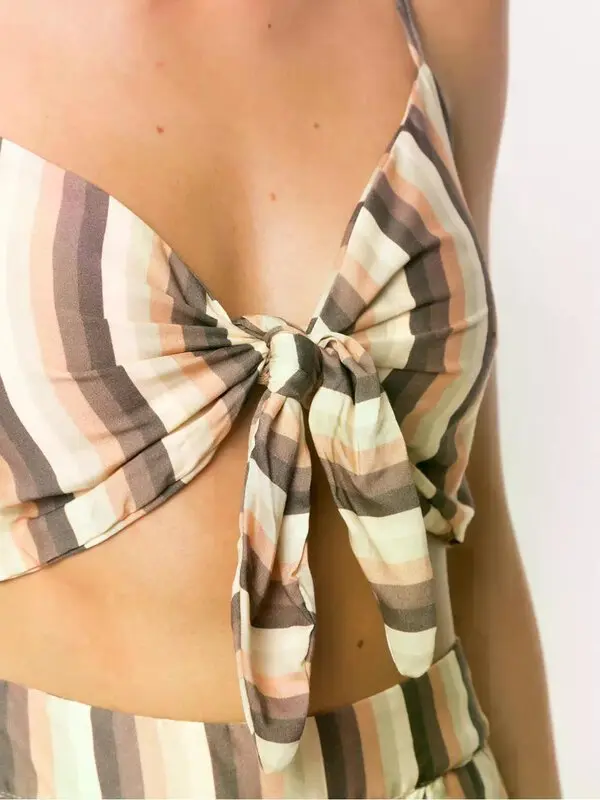AMIR SLAMA Striped Cropped Top